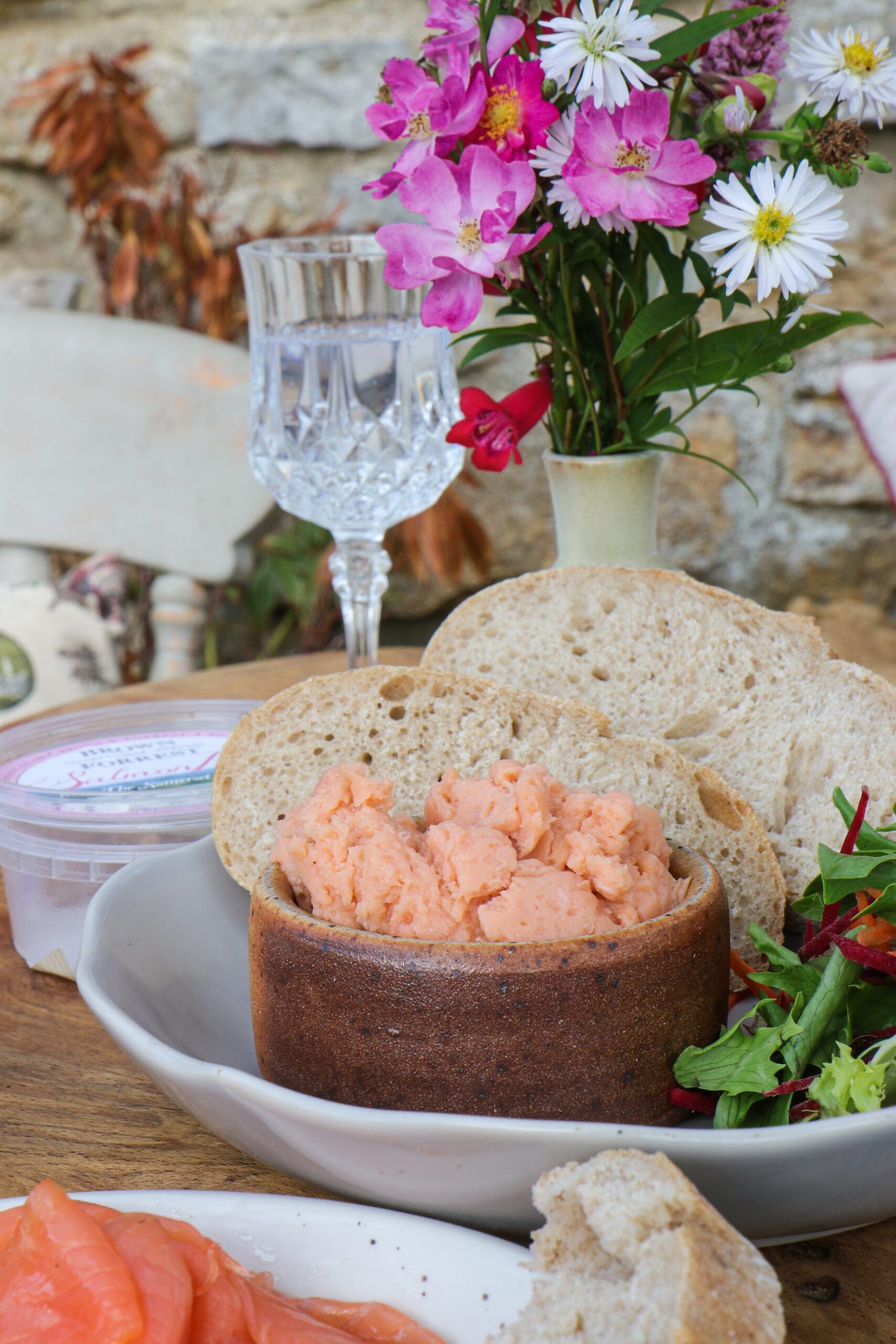 Hot smoked oak roasted salmon pate
